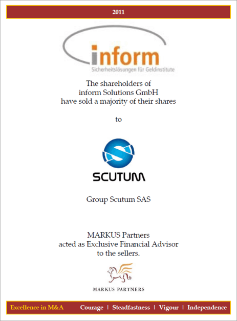 MARKUS PARTNERS · Excellence in M&A